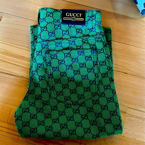 Gucci | Jeans | Gucci Jeans In Green | Poshmark